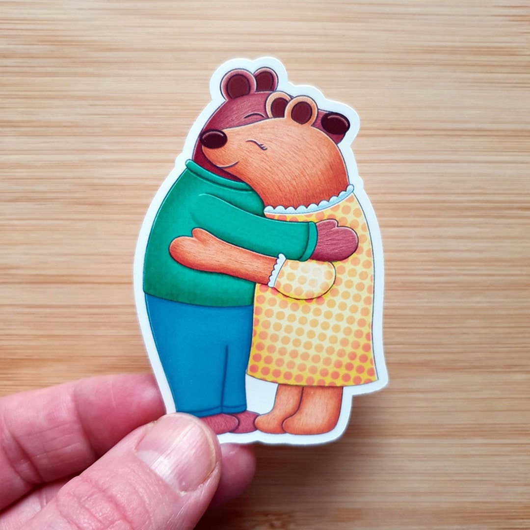 Bear Hug Sticker Bear Stickers Animal Sticker Vinyl Stickers Scrapbook ...