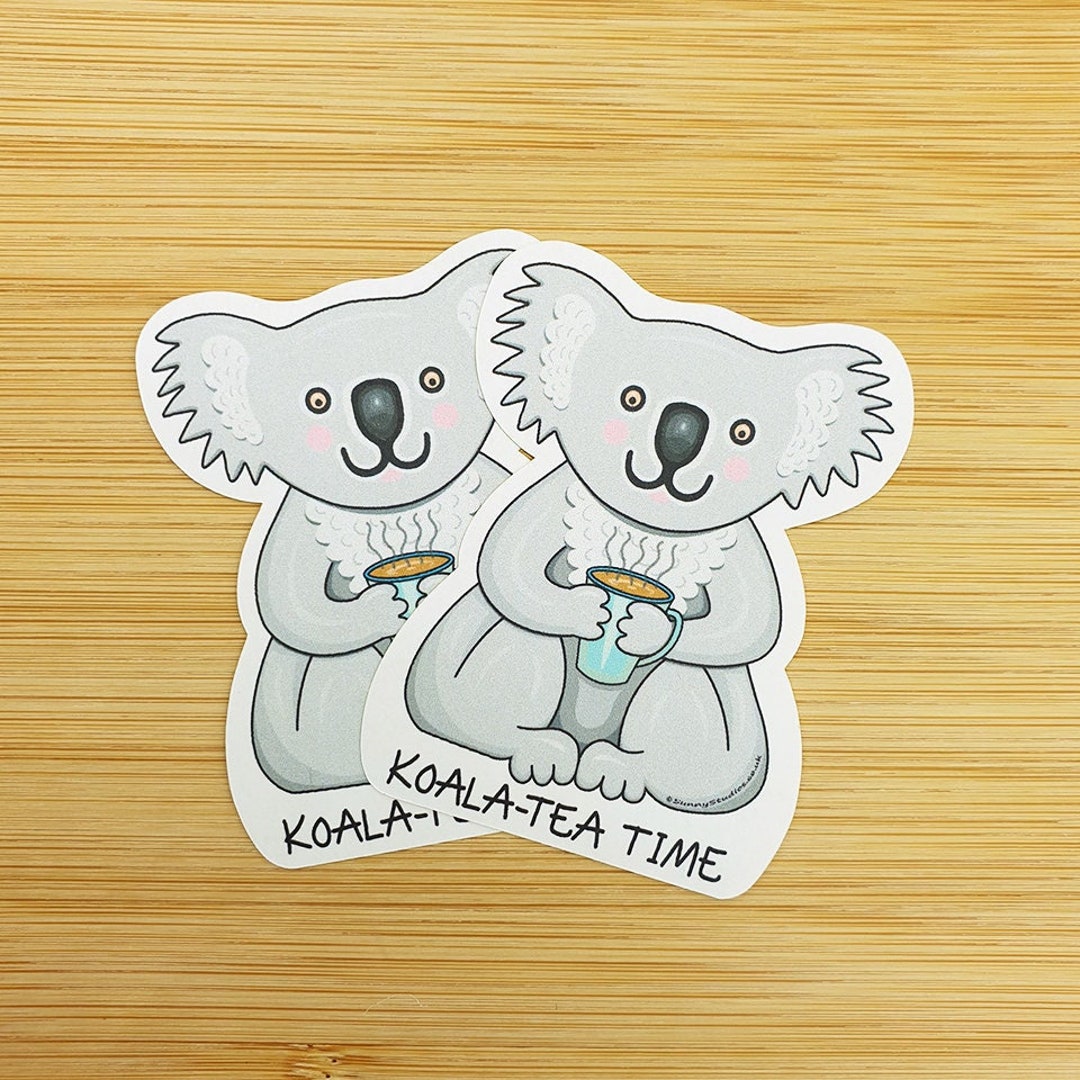 Koala Stickers | Koala-tea Time | Pack of 2 Stickers | Koala Sticker ...