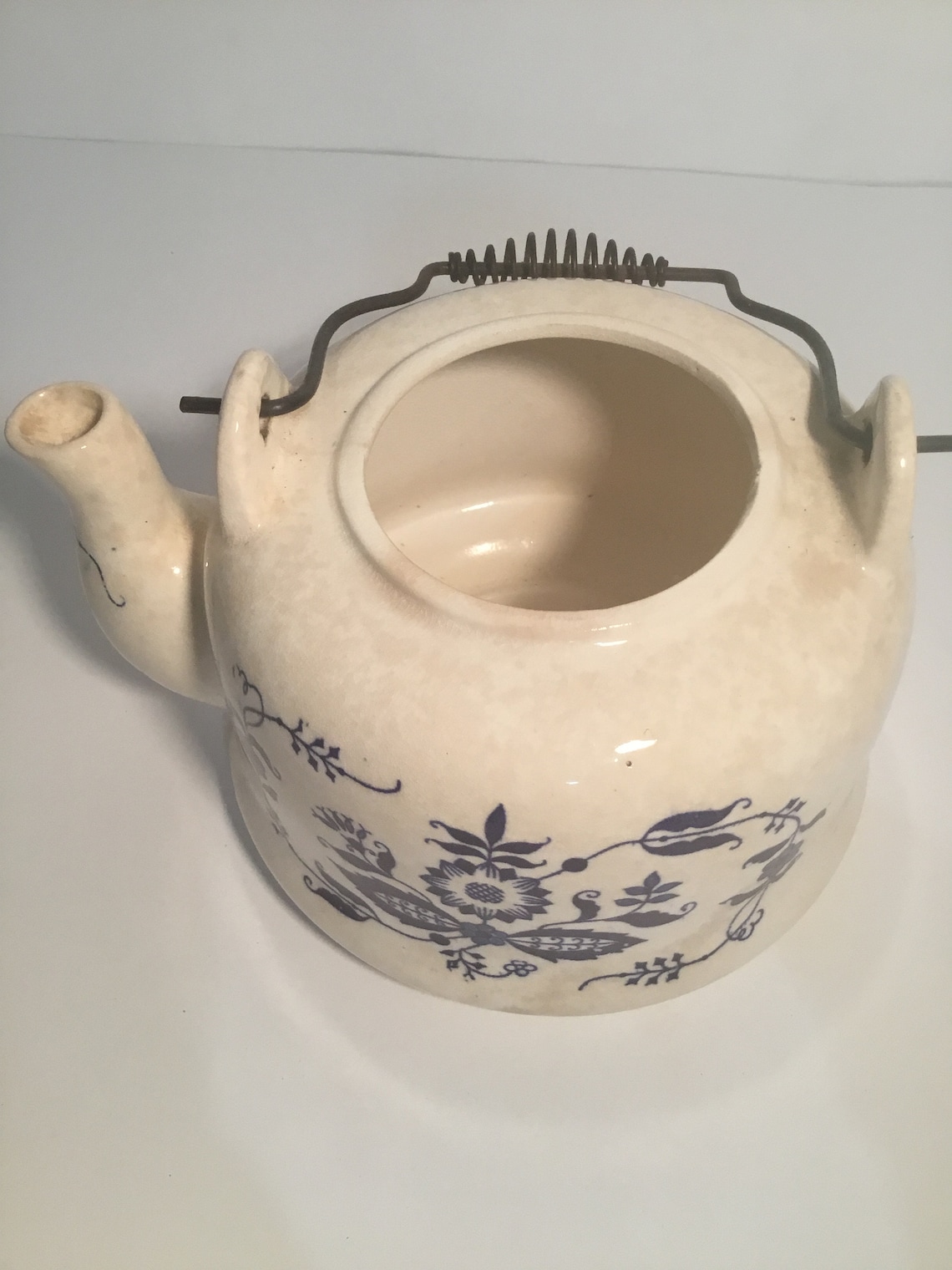 Vintage Blue Delft Teapot/Blue and White/Wire Handle | Etsy