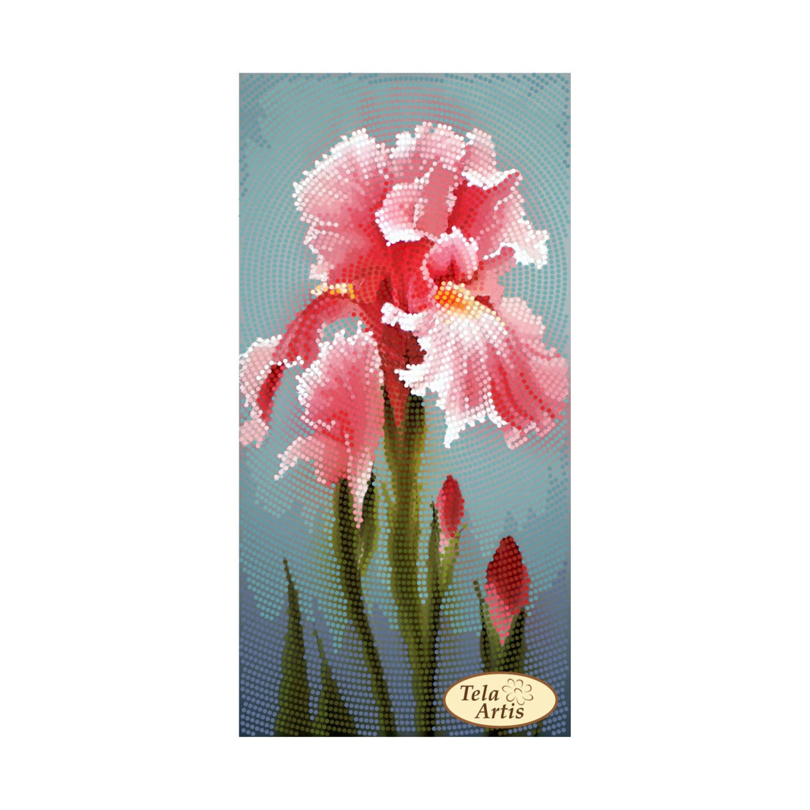 Bead Embroidery Kit Pink Iris Needlework Kit Beadwork Hand - Etsy