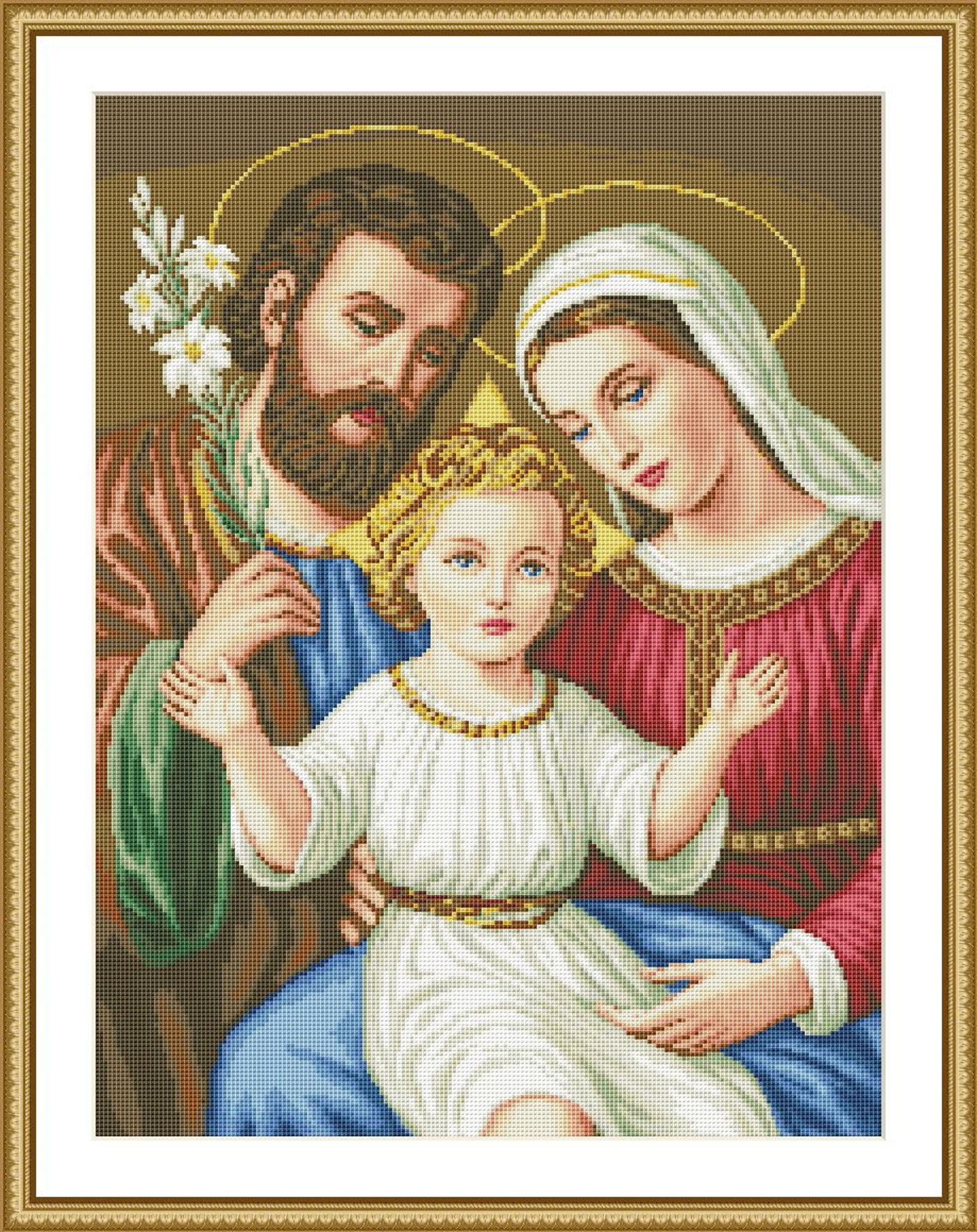 Cross Stitch Pattern Holy Family Digital Pattern Modern Wall - Etsy
