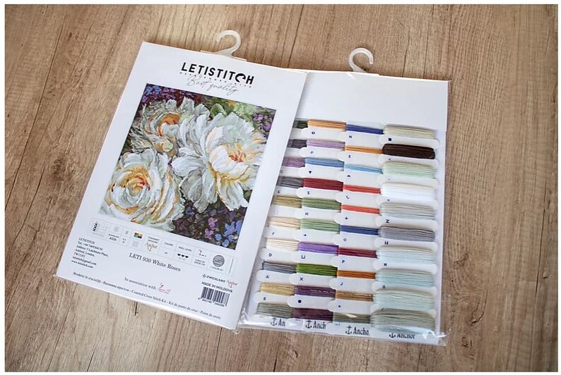 White Roses Counted Cross Stitch Kit Still Life Modern Cross - Etsy