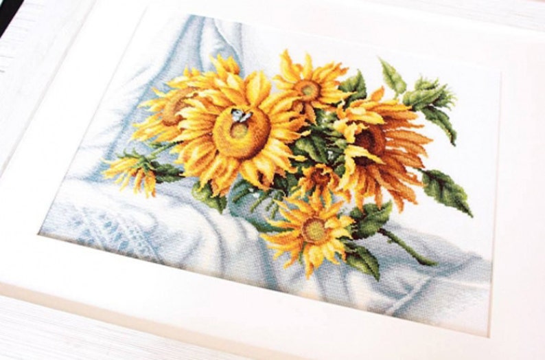 Counted Cross Stitch Kit Sunflowers Counted Cross Stitch - Etsy