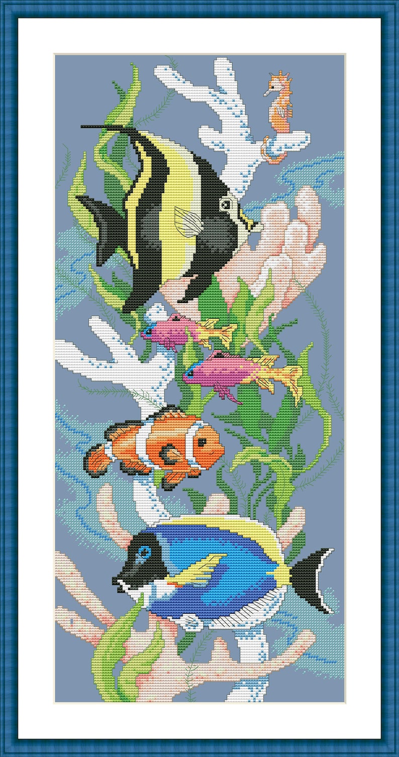 Deep Sea Fish Cross Stitch Pattern PDF Digital Pattern Fish - Etsy