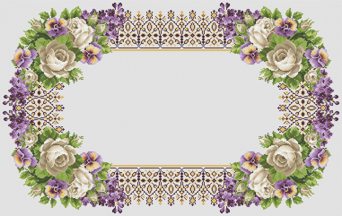 Tablecloth With Roses Cross Stitch Pattern Kitchen Table - Etsy