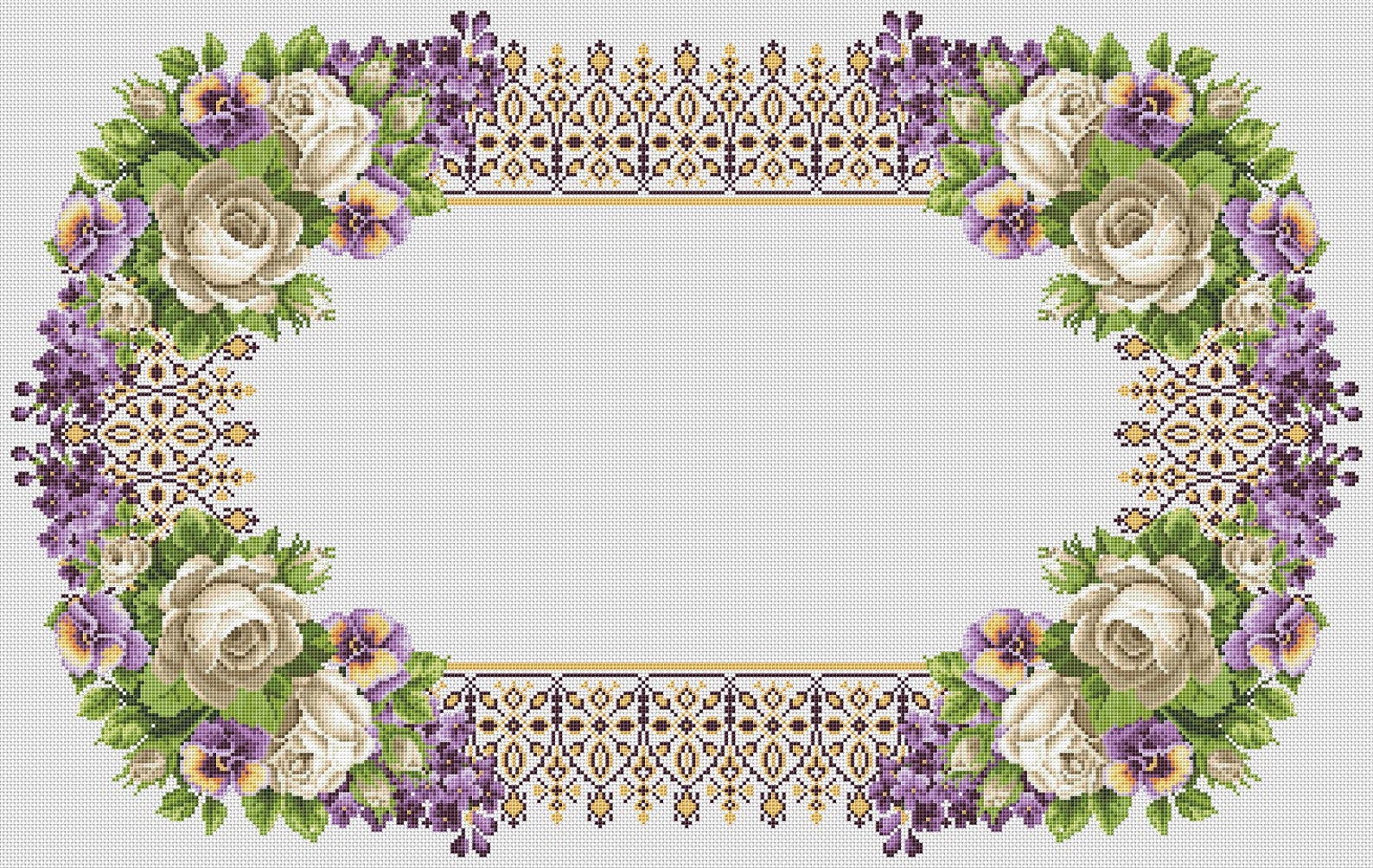 Tablecloth With Roses Cross Stitch Pattern Kitchen Table - Etsy