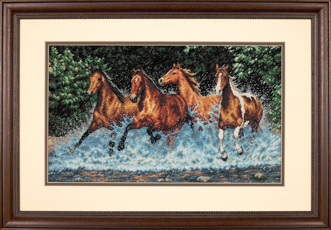 Galloping Horses Cross Stitch Pattern Running Horses Pattern Wildlife ...