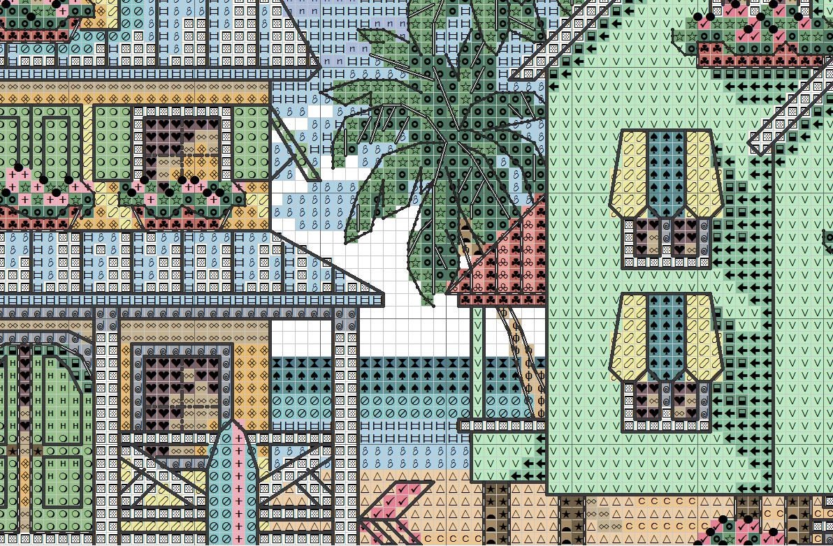Seaside Cottages Counted Cross Stitch Pattern Summer Sea Home - Etsy España