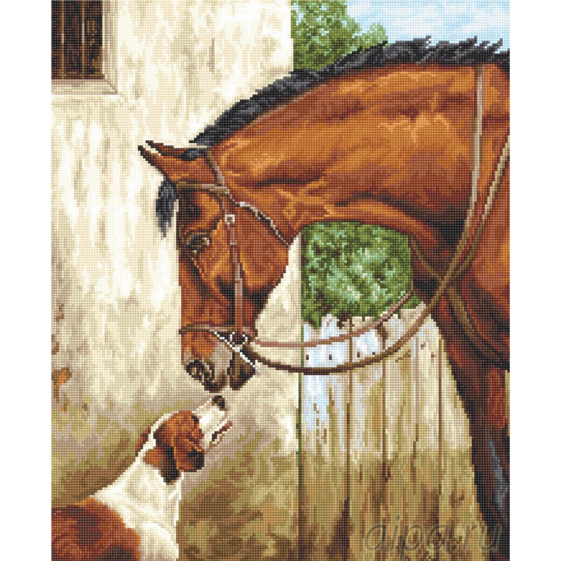 Gobelin Tapestry Kit Horse and Dog Gobelin Stitch Kits Painting ...