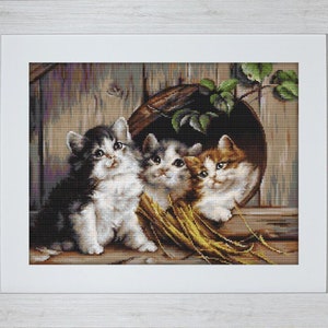 Gobelin Tapestry Kit Three Kittens Gobelin Stitch Kits Painting ...