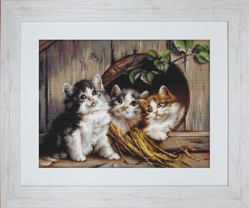 Gobelin Tapestry Kit Three Kittens Gobelin Stitch Kits - Etsy