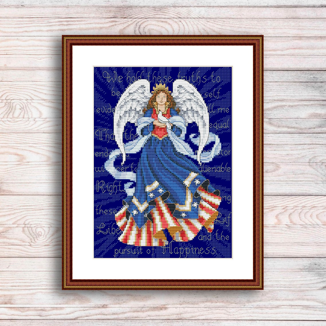 Patriotic Angel Cross Stitch Pattern Digital Pattern Girl | Etsy