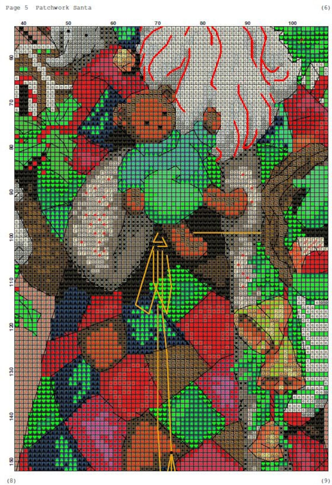 Patchwork Santa Christmas Cross Stitch Pattern Modern - Etsy