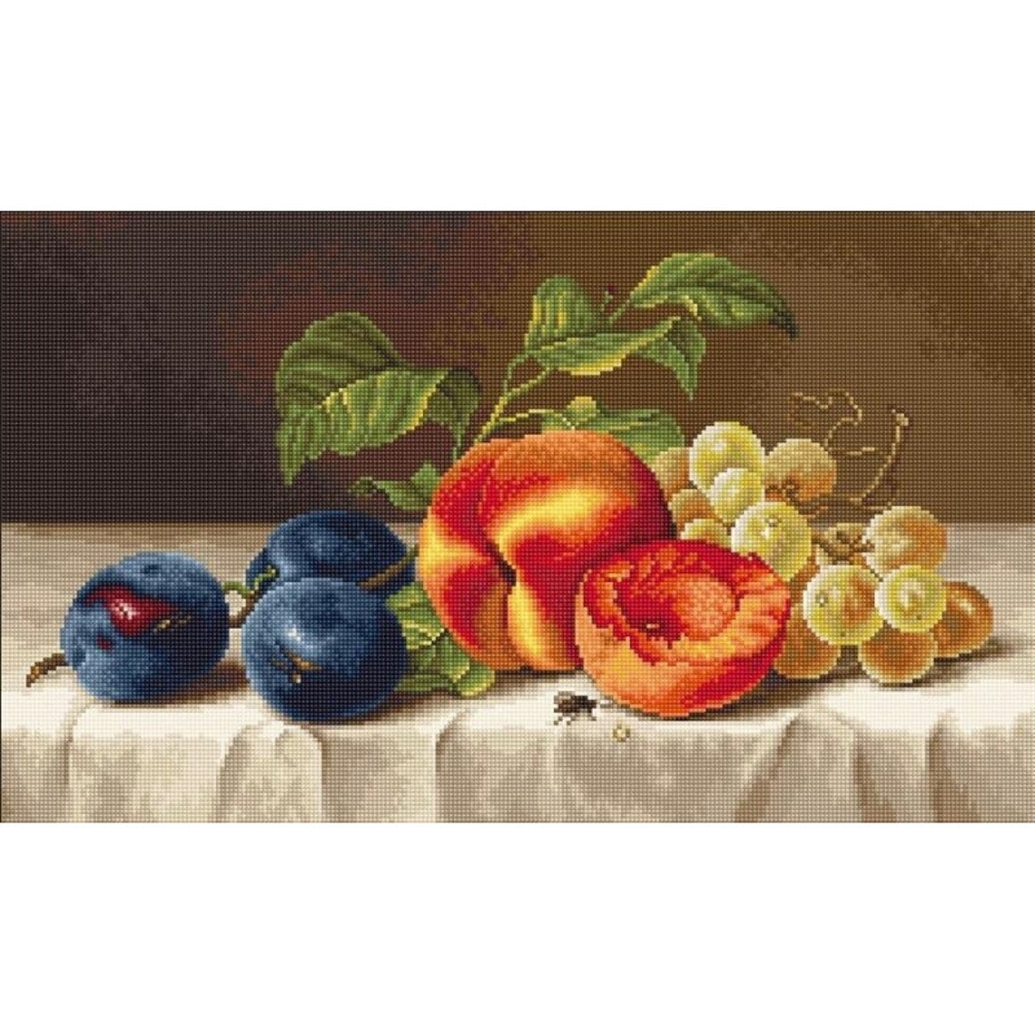 Gobelin Tapestry Kit Still Life Plums Grapes Peach Gobelin Stitch Kits ...