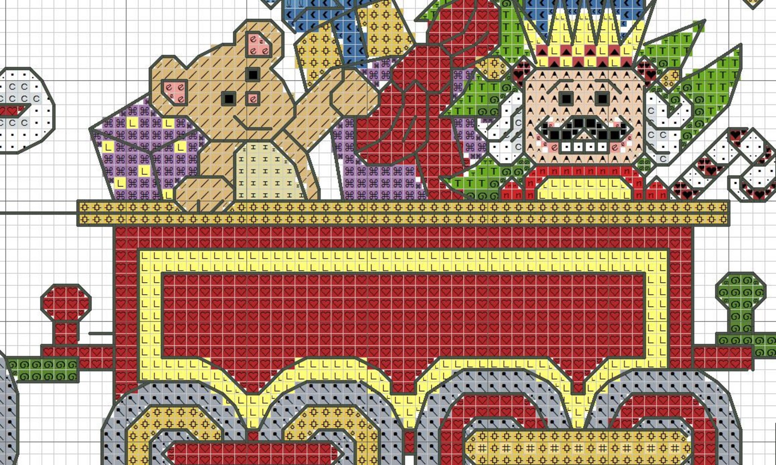 Santa's Train Christmas Cross Stitch Pattern Modern - Etsy