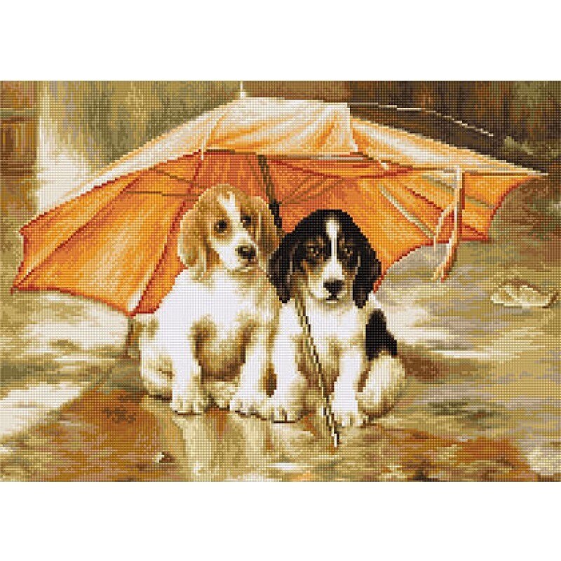 Gobelin Tapestry Kit Puppies Under an Umbrella Gobelin Stitch Kits ...