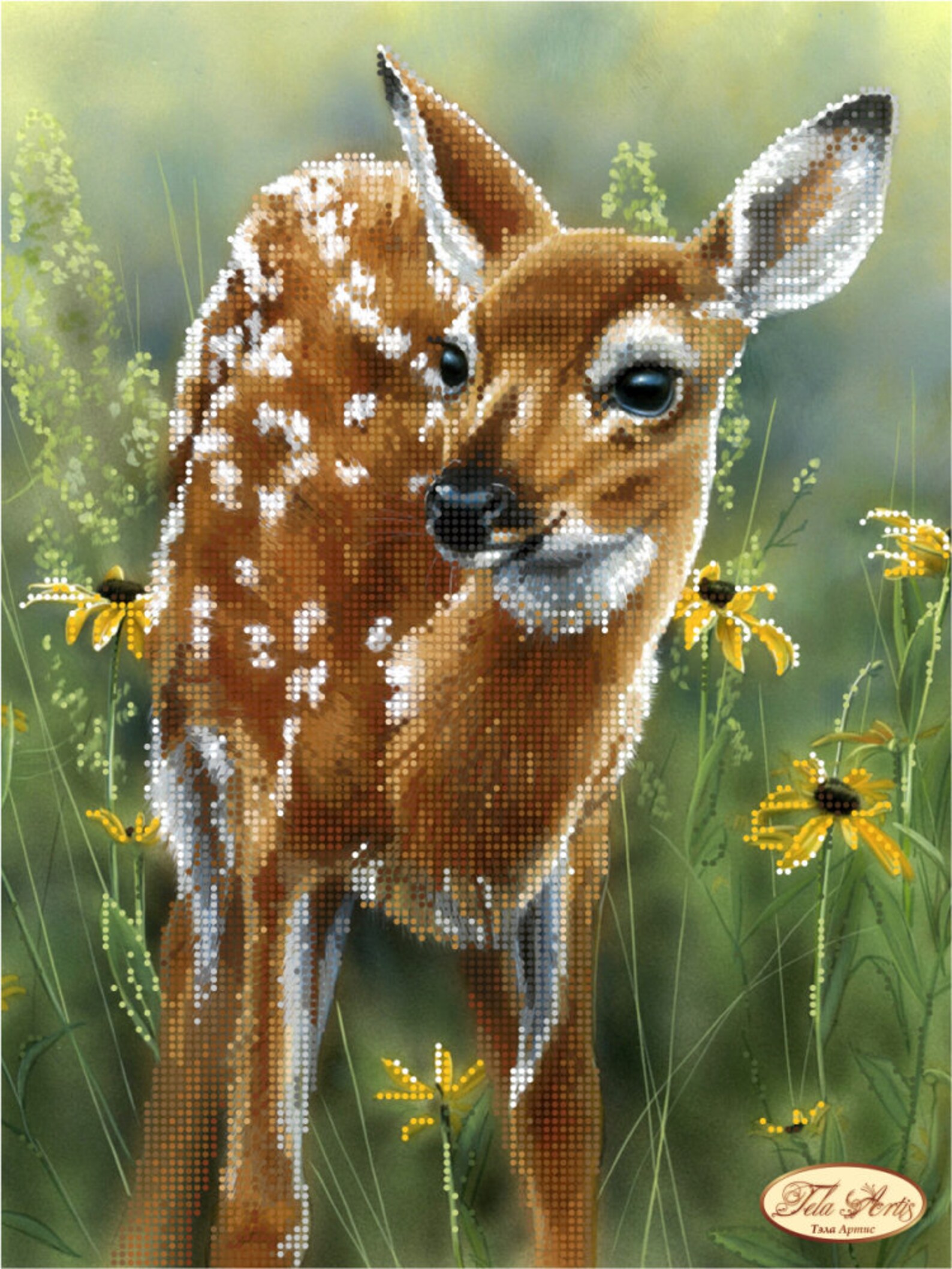 Bead Embroidery Kit Cute Deer Blooming Meadow Needlework - Etsy