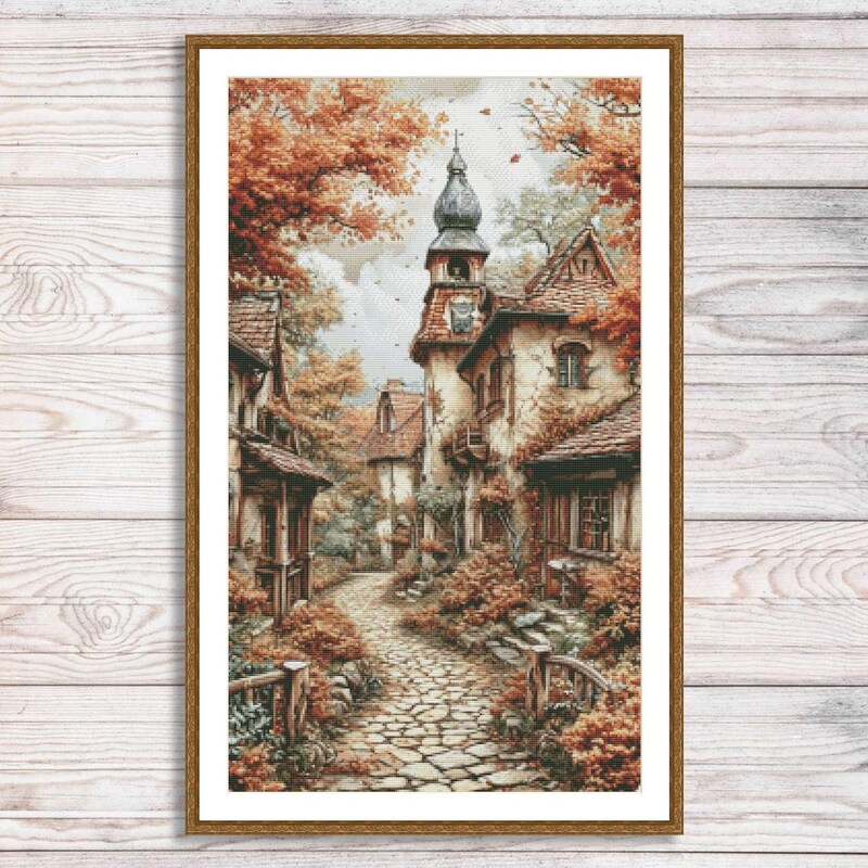 Fall Needlepoint Village - Etsy