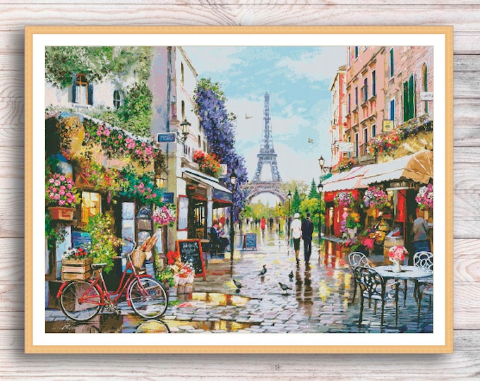 Flowering Paris Counted Cross Stitch Pattern Digital Pattern - Etsy