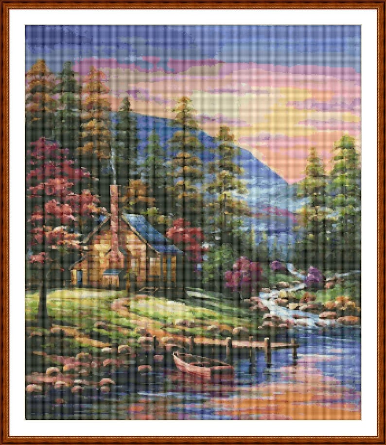 Hunter's Hut Cross Stitch Pattern Digital Pattern Hunting - Etsy