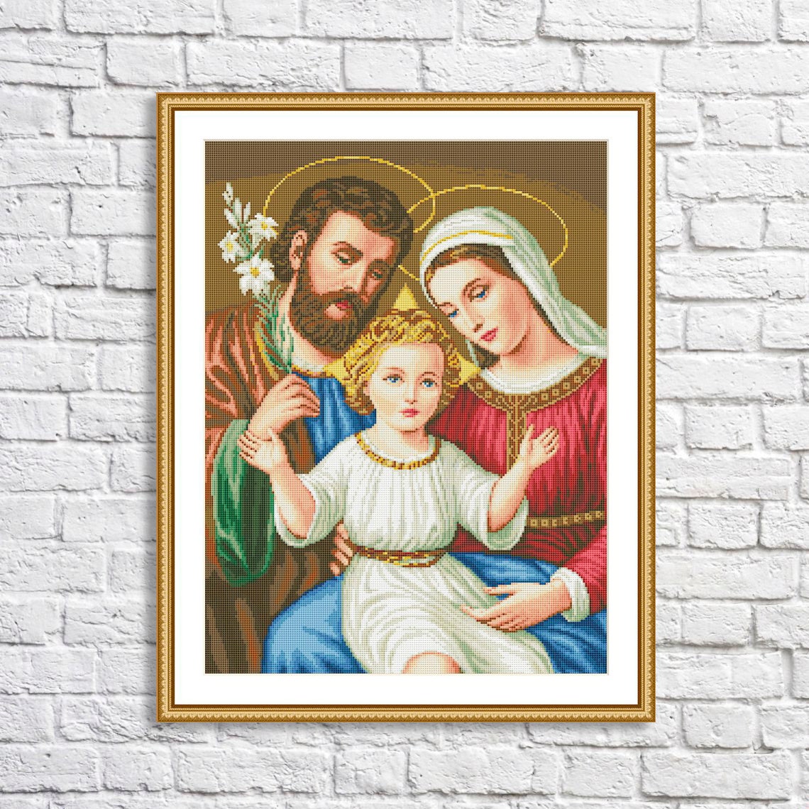 Cross Stitch Pattern Holy Family Digital Pattern Modern Wall - Etsy