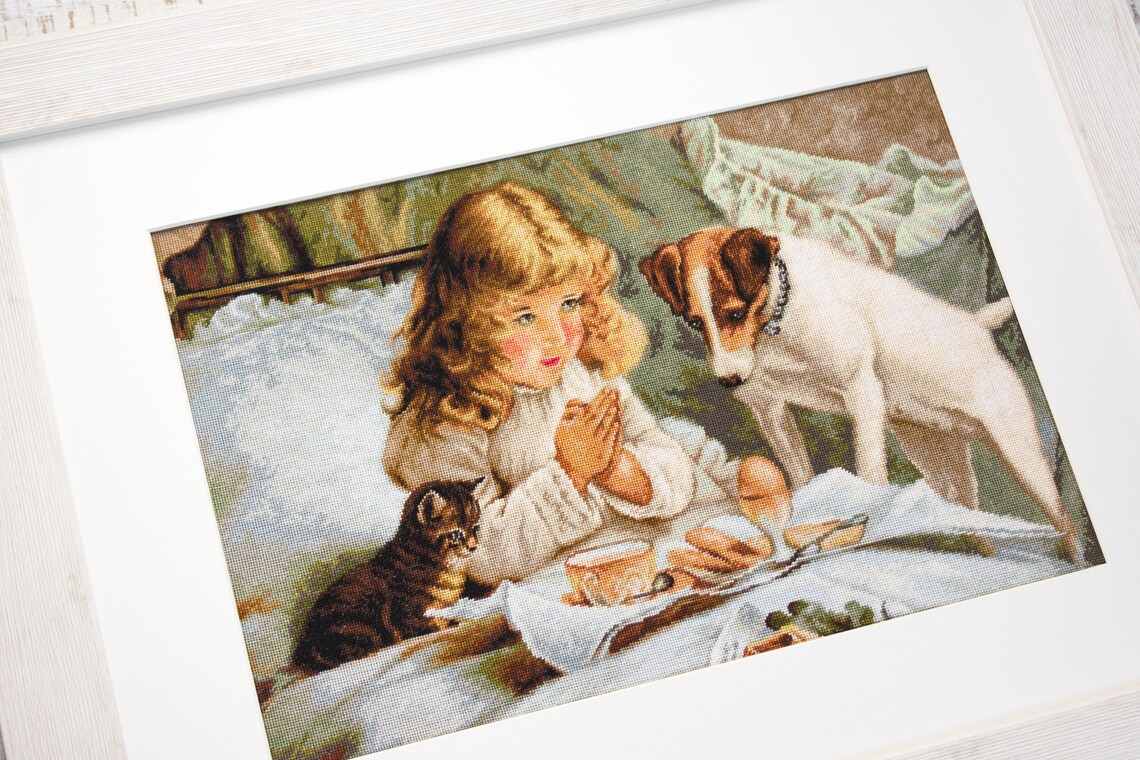Gobelin Tapestry Kit Prayer Gobelin Stitch Kits Painting Stitching Hand ...