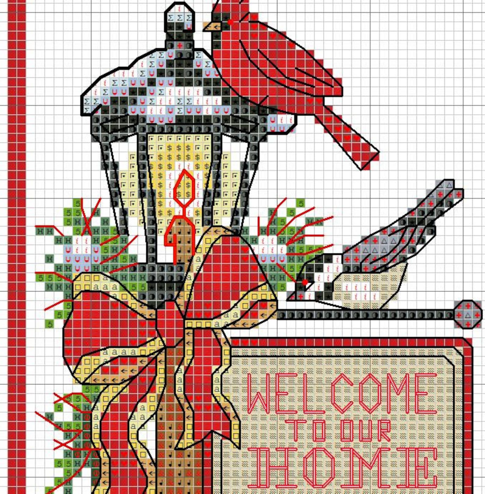 Christmas Banner Welcome to Our Home Counted Cross Stitch - Etsy