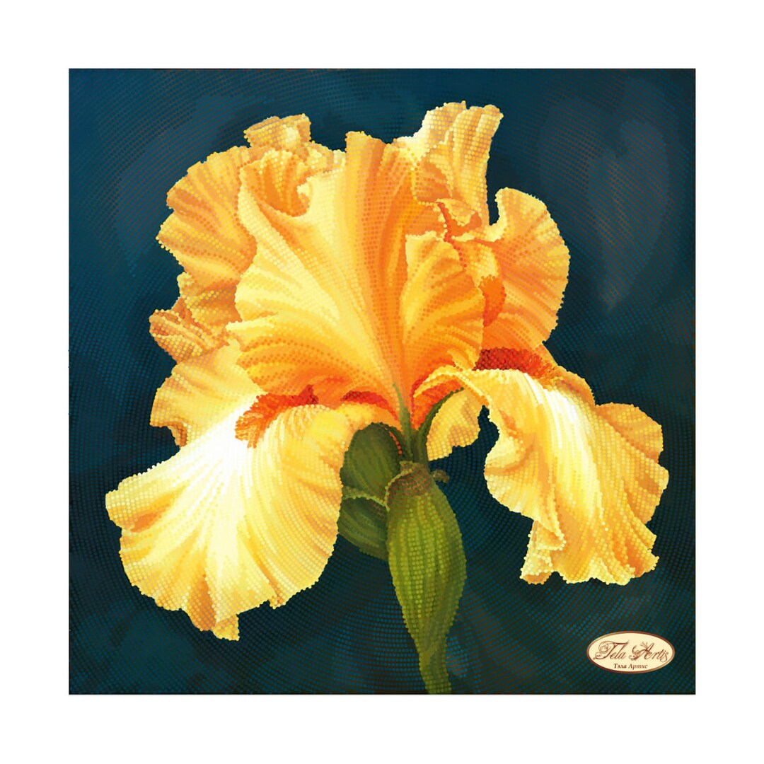 Sunny Iris Bead Embroidery Kit Needlework Kits Floral Beadwork Hand ...