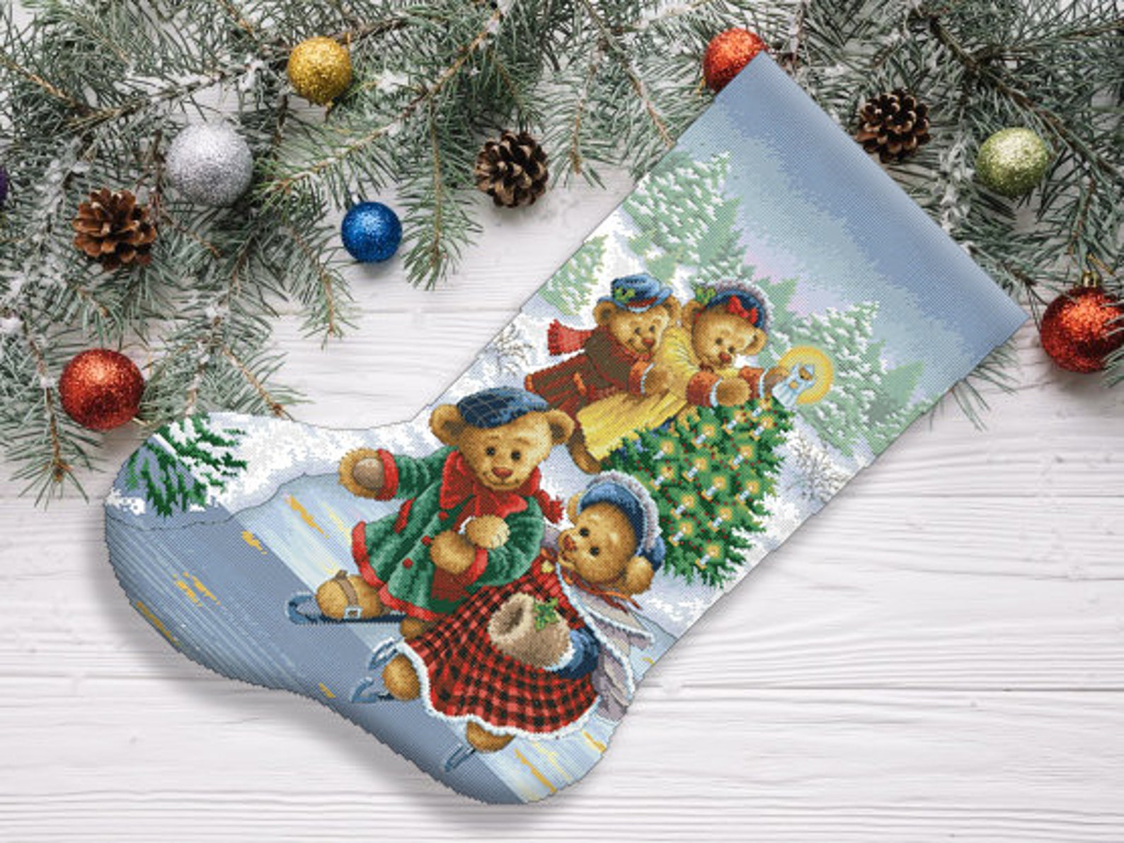 Christmas Stocking Counted Cross Stitch Pattern Victorian - Etsy