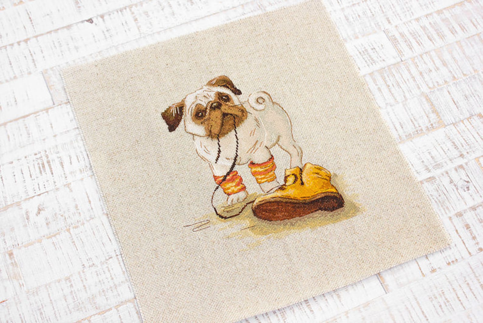 Dog Pug-dog Counted Cross Stitch Kit LucaS Counted Cross | Etsy