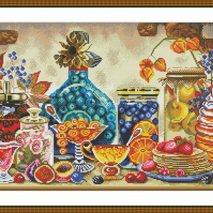 Taste of Summer Cross Stitch Pattern Kitchen Decor Hand Embroidery ...