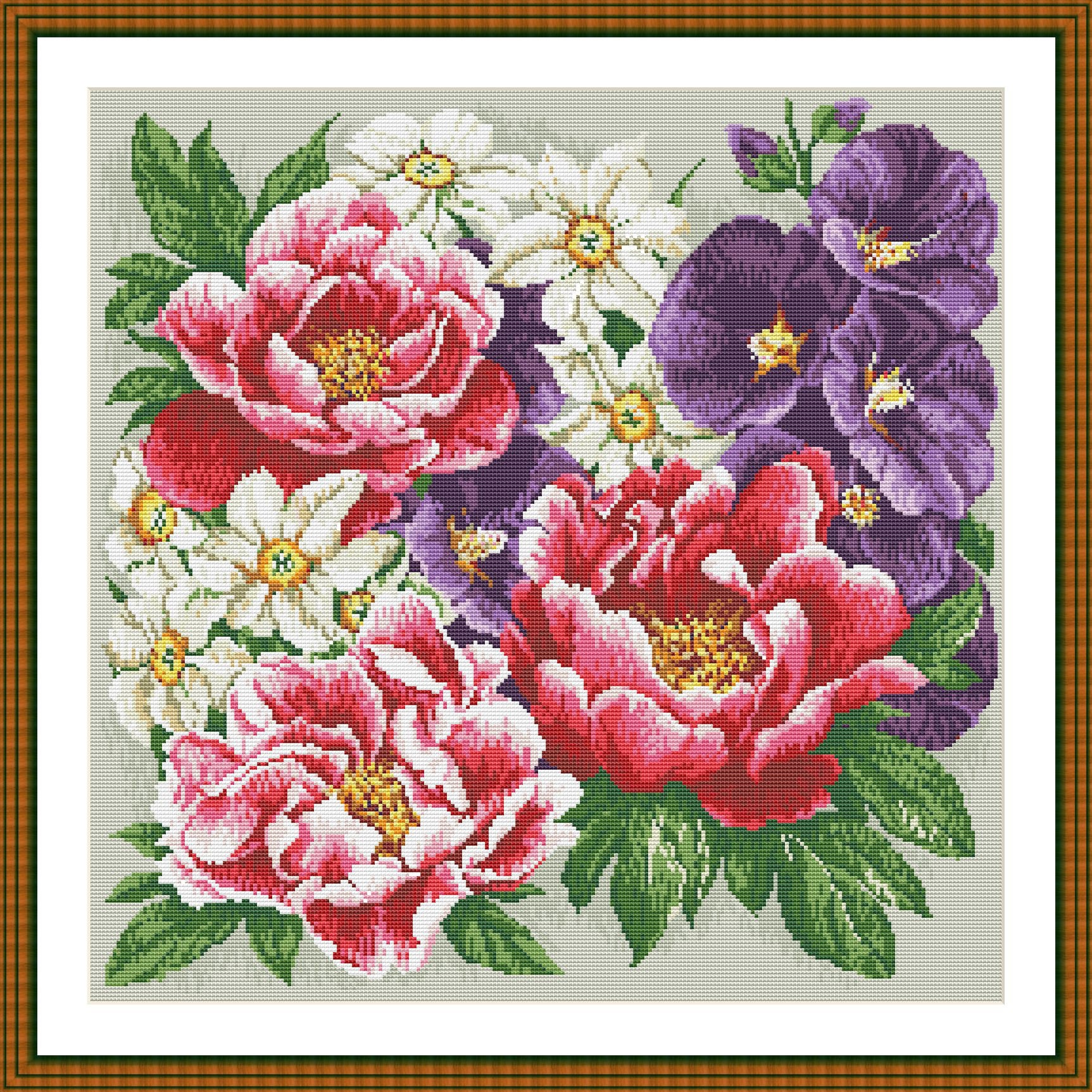 Garden Flowers Cross Stitch Pattern Floral Digital Pattern - Etsy
