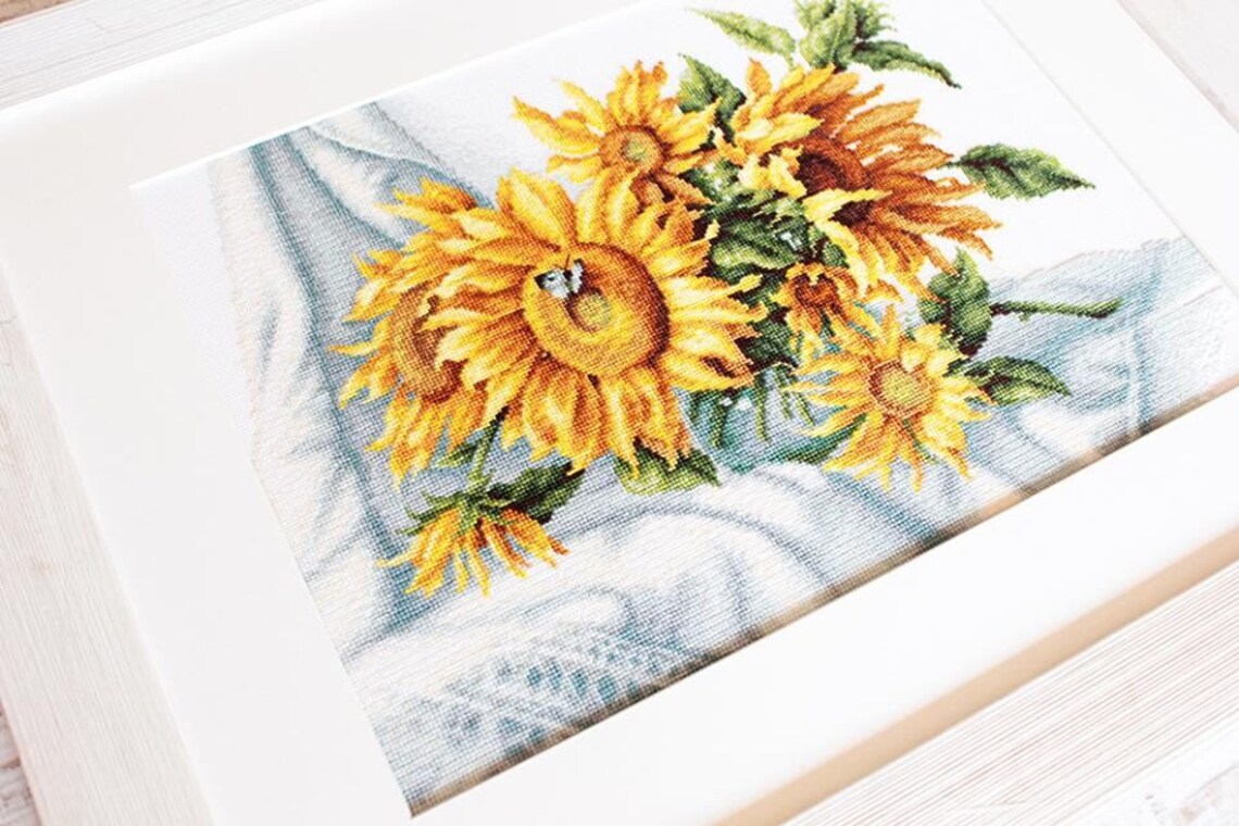 Counted Cross Stitch Kit Sunflowers Counted Cross Stitch - Etsy