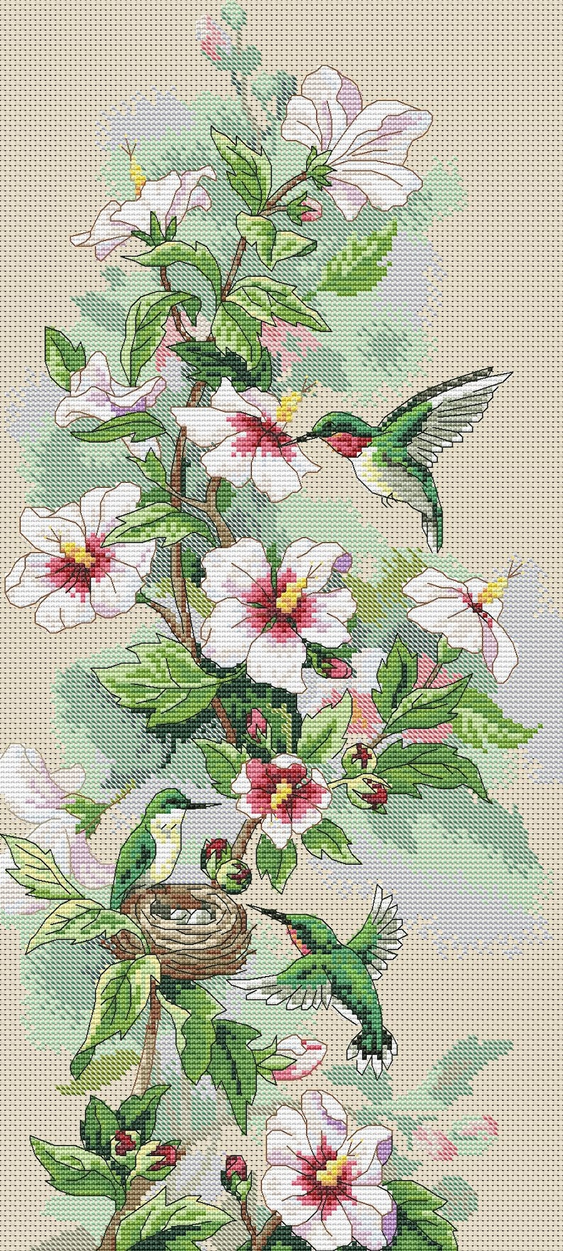 Hummingbird Art Cross Stitch Pattern Digital Pattern Modern Decor Bird ...