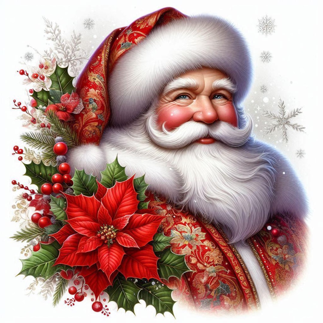 Santa Claus's Smile Christmas Cross Stitch Pattern Santa's Face Hand ...