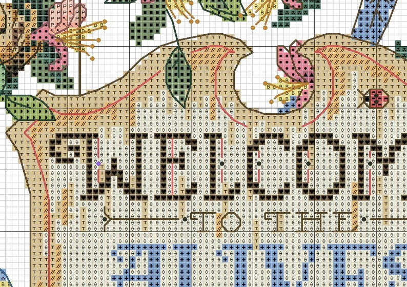 Welcome Cross Stitch Pattern Flowers Bird Digital Pattern PDF - Etsy