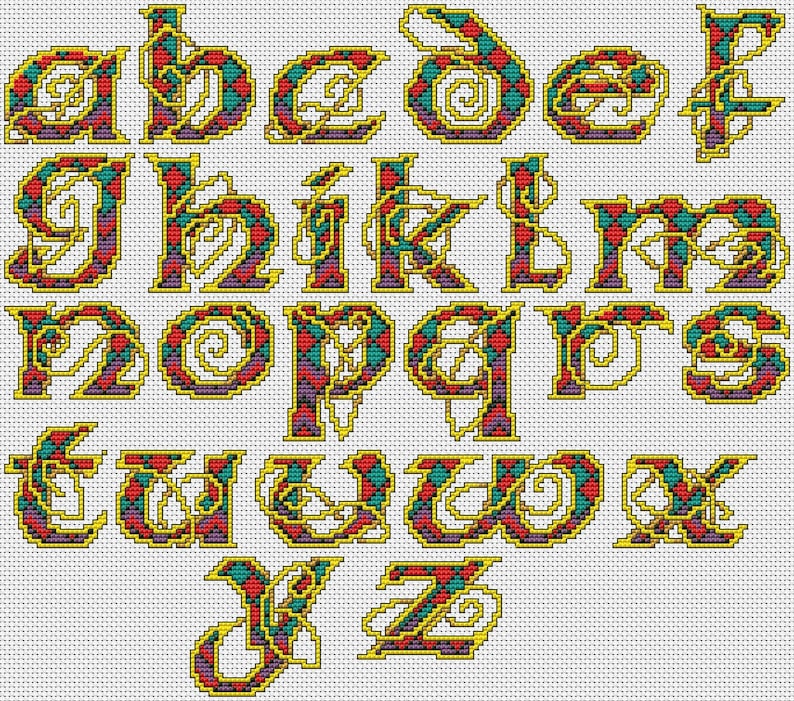Celtic Alphabet Counted Cross Stitch Pattern Vintage Celtic - Etsy