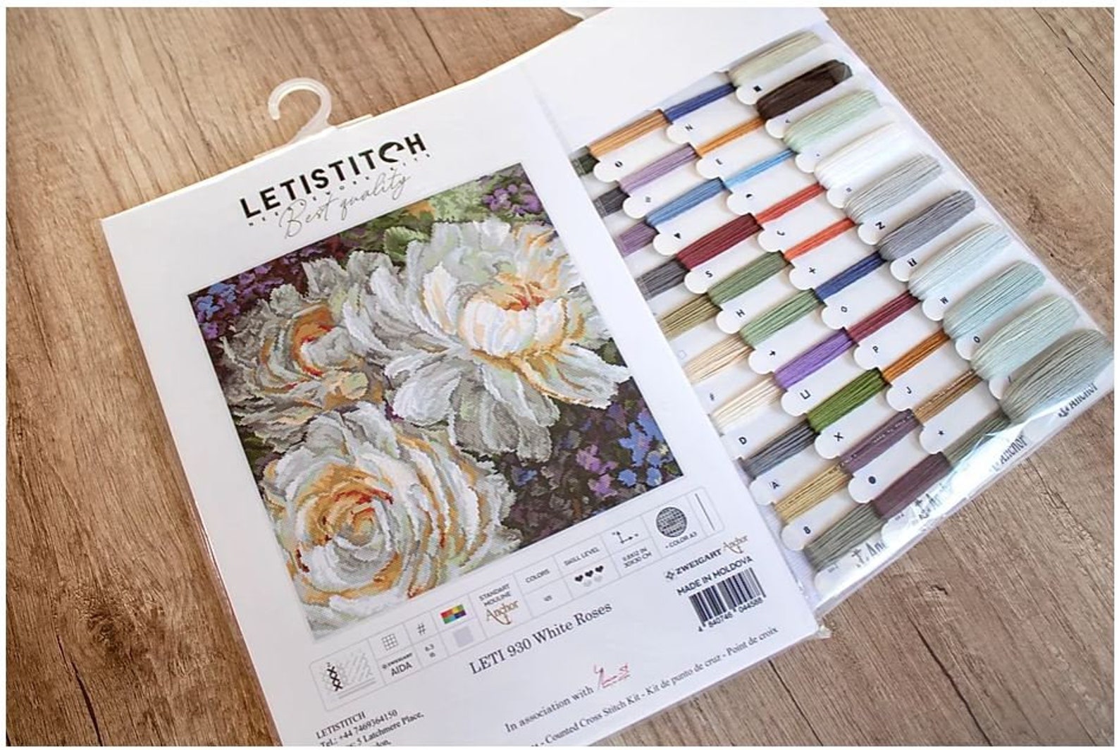 White Roses Counted Cross Stitch Kit Still Life Modern Cross - Etsy