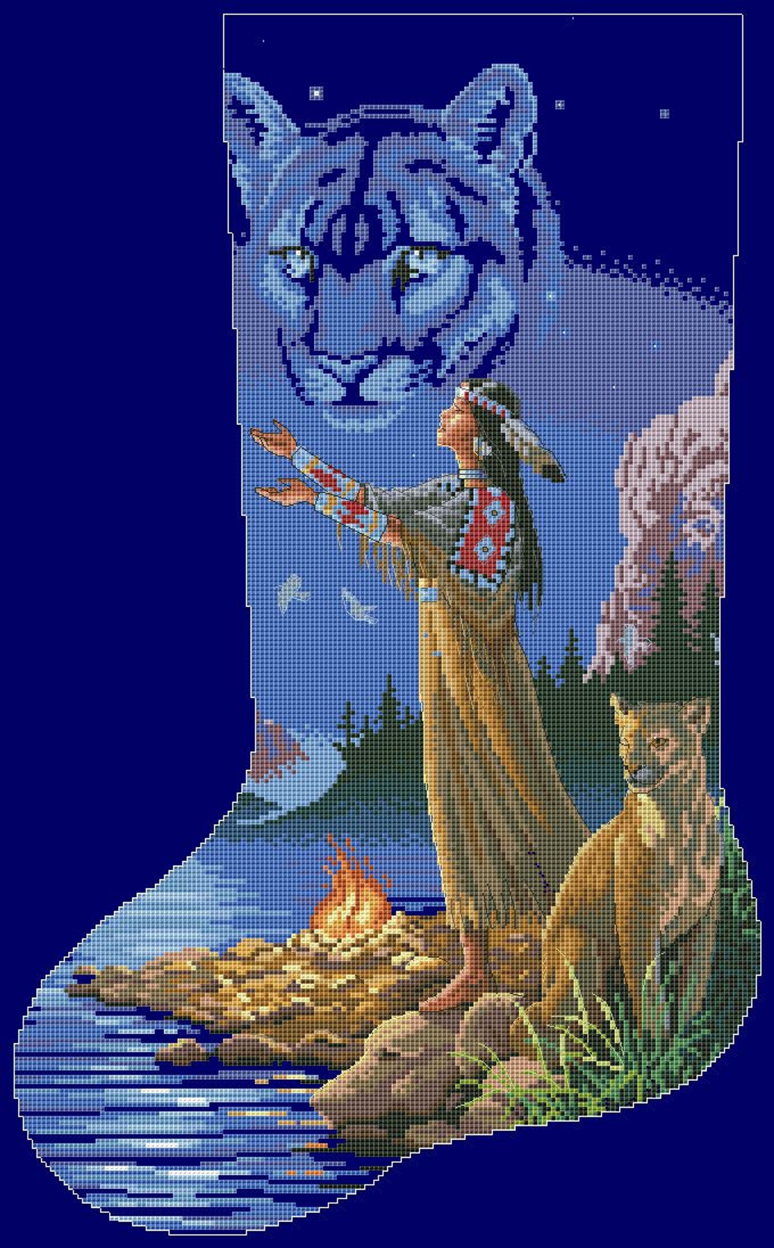 Hidden Spirits Christmas Stocking Counted Cross Stitch Pattern | Etsy