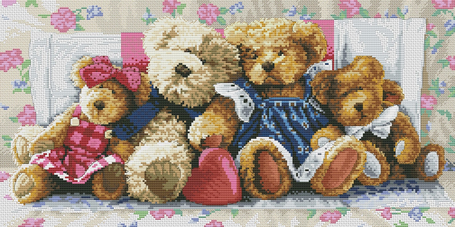 A Row of Love Cross Stitch Pattern PDF Needlepoint Chart Counted Cross ...