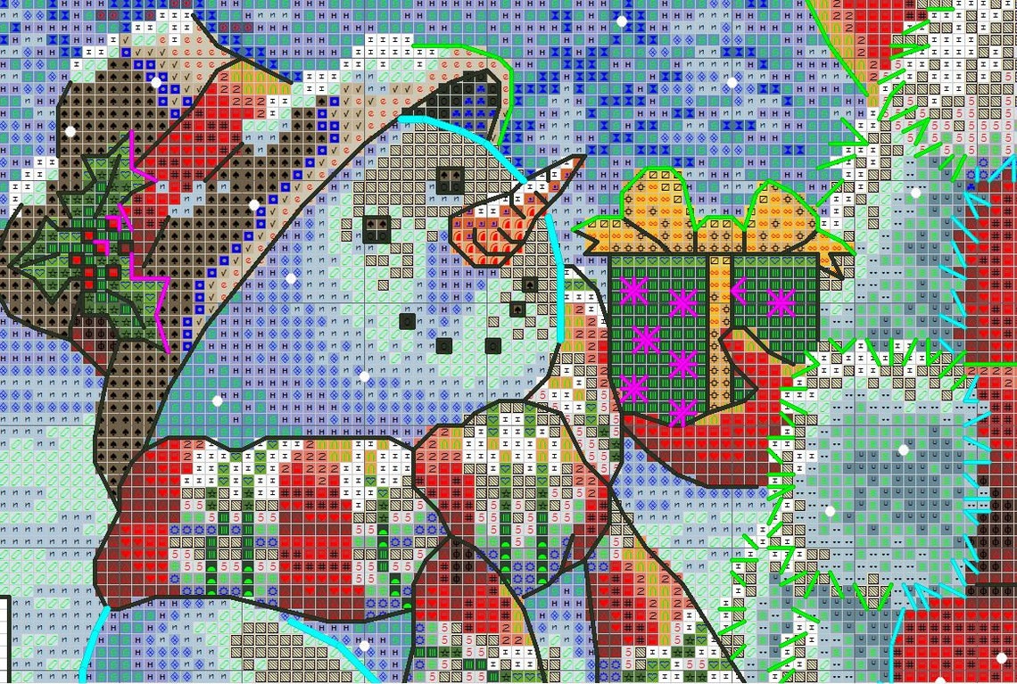 Holiday Glow Christmas Stocking Counted Cross Stitch Pattern - Etsy