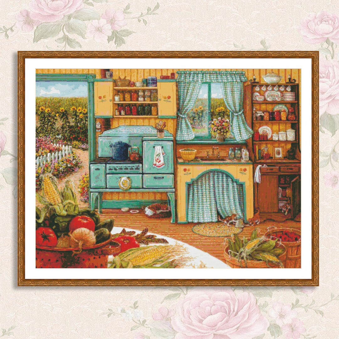 Grandma's Kitchen Still Life Cross Stitch Pattern Digital Pattern Decor ...