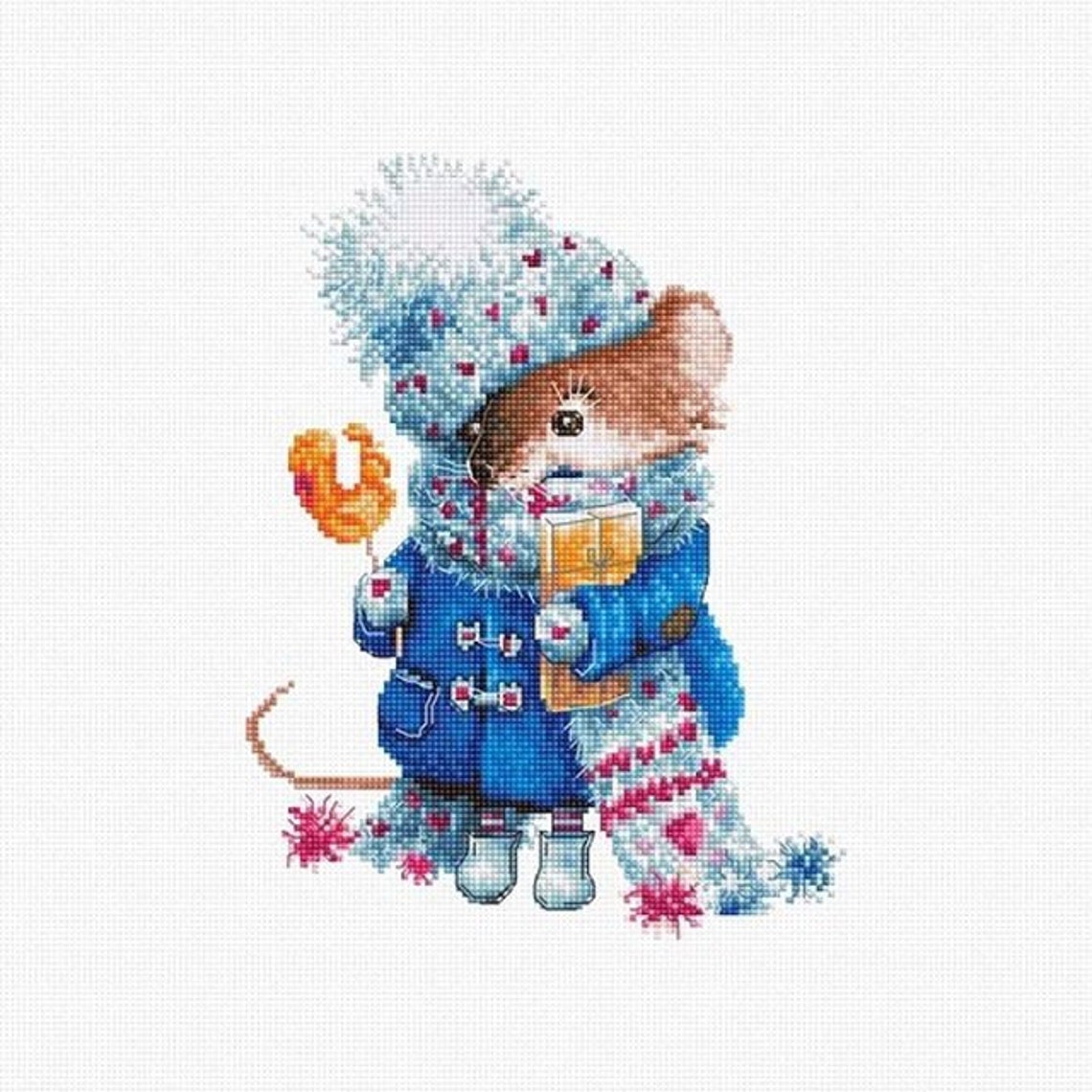 Christmas Mouse New Sealed Counted Cross Stitch Kit Luca-s - Etsy