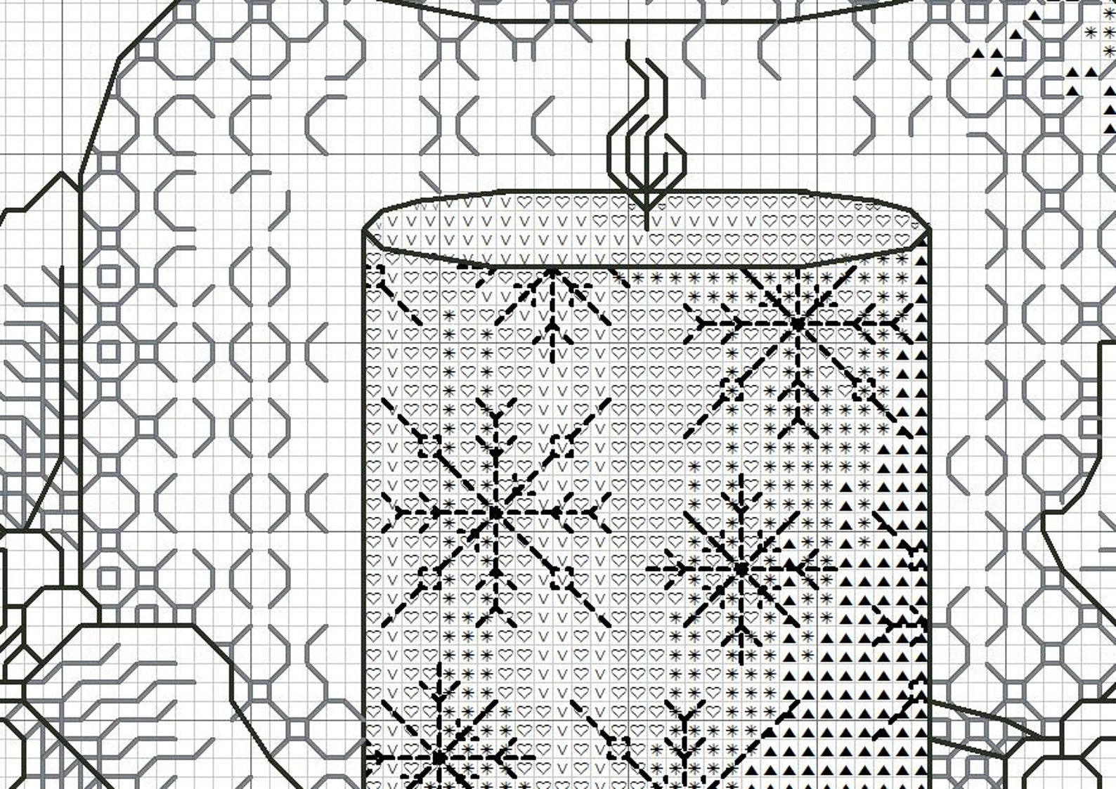 Christmas Candle Christmas Cross Stitch Pattern Xmas Snowflakes Hand ...