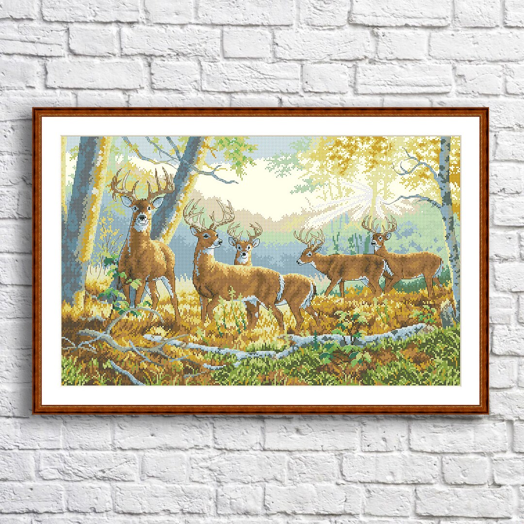 Cross Stitch Pattern Deer in the Forest PDF Digital Pattern Modern ...