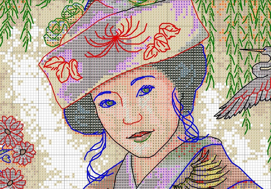 Cross Stitch Pattern Japanese Maiden Digital Pattern Japanese - Etsy