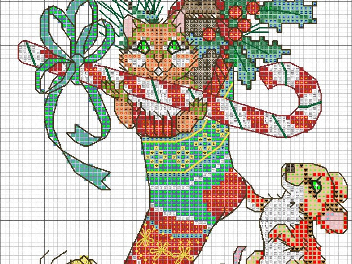 Friesky Friend Christmas Stocking Counted Cross Stitch Pattern - Etsy