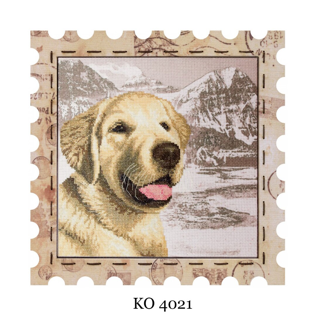 Cross Stitch Kit With Frame Dog Counted Cross Stitch Painting - Etsy