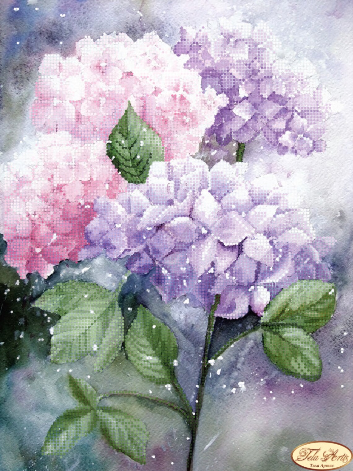 Tender Hydrangea Bead Embroidery Kit Needlework Kit Floral Beadwork ...