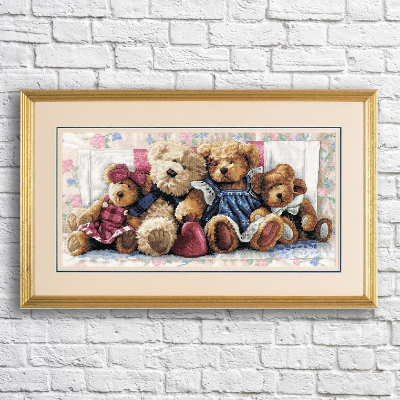 A Row of Love Cross Stitch Pattern PDF Needlepoint Chart Counted Cross ...